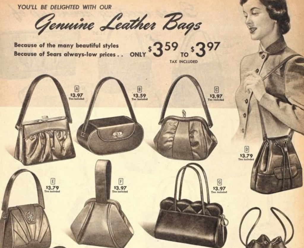 Vintage 1950s handbags show multifunction and class, stark difference ...